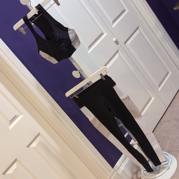 Fabletics | Other | Fabletics Matching Set Black With White Stripe Size ...